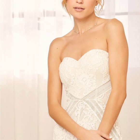 Lulus | Dresses | Lulus White Lace Strapless Mermaid Maxi Dress | Poshmark